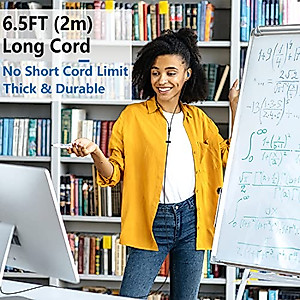 USB Earbuds with Microphone for PC Laptop, 6.5Ft Long Cord Wired USB Headphones Headset for Computer Desktop MacBook PS4 PS5 Work Calls Gaming, Over Ear in-Ear Earphones w Case, Control, Mute Function