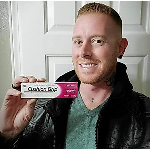 Cushion Grip Thermoplastic Denture Adhesive for Refitting and Tightening Loose Dentures [Not a Glue Adhesive, Acts Like a Soft Reliner] (1 Oz) Hold Dentures for Up to 4 Days.