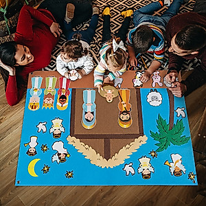 WATINC 42Pcs Easter He is Risen Jesus Crucifixion Resurrection Felt Story Board Set Christian Storytelling Party Supplies Preschool Early Learning Play Kit for Toddlers Kids