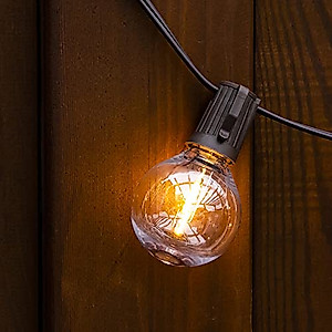 ALL FORTUNE Solar Outdoor String Lights, 15FT G50 Patio Lights String Waterproof with 10 Warm White LED Shatterproof Bulbs, Perfect for Garden, Backyard, Pergola, Party, Cafe, Camping Decoration