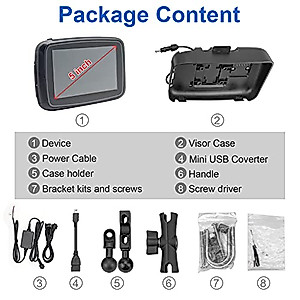 IYING Wireless CarPlay Wireless Android Auto Touchscreen for Motorcycle, Waterproof 5 Inch Touch Screen Device GPS Navigation via CarPlay/Android Auto for Motorbike, Dual Bluetooth