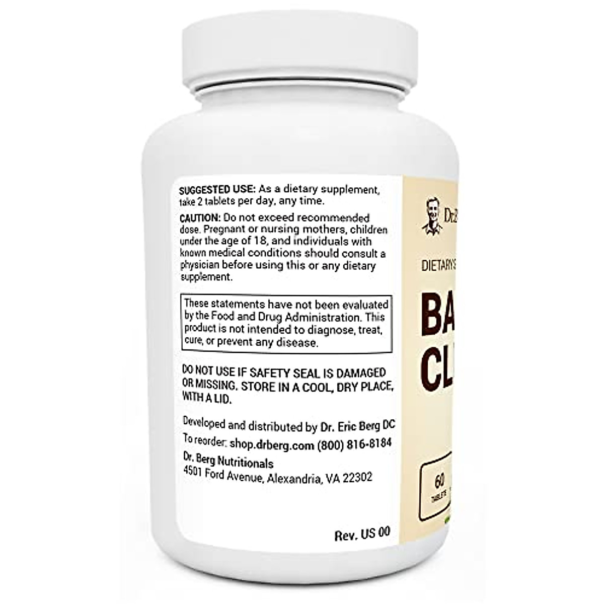 Dr. Berg's Bacti-Cleanse - 8in1 Immune Booster Supplements with Digestive and Inflammation Support Formula - Natural Phytonutrients Minerals and Rich in Antioxidants w/ Vitamin D3 & Zinc - 60 Capsules