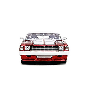 Big Time Muscle 1:24 1971 Chevy Chevelle Die-Cast Car, Toys for Kids and Adults(Red/White)
