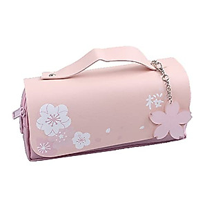 Kawaii Cherry Blossom Pencil Bag Pink Sweet Pencil Case Large Capacity Stationery Pouch School Supplies Makeup Bag Cute Pencil Case (Pink)