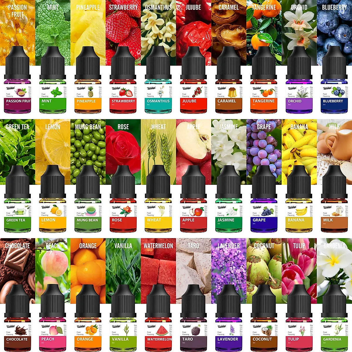 Food Flavoring Oil, Lip Gloss Flavor Oil - 30 Pack Concentrated Food Flavor Oil Extracts for Baking, Cooking, Candy, Beverages - Water & Oil Soluble Flavoring Oil for Lip Balm, Slime and Soap Making
