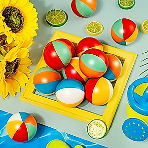 CLESDF Mini Beach Stress Balls, 9Pcs Rainbow Relief Stress Ball, Swimming Pool Game Toy Foam PU Balls for Hawaiian Beach Birthday Party Favor