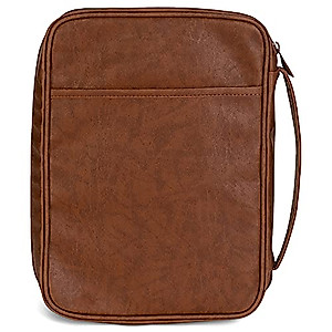 Wings of Eagles Scripture Brown Large Print Vinyl Bible Cover with Handle