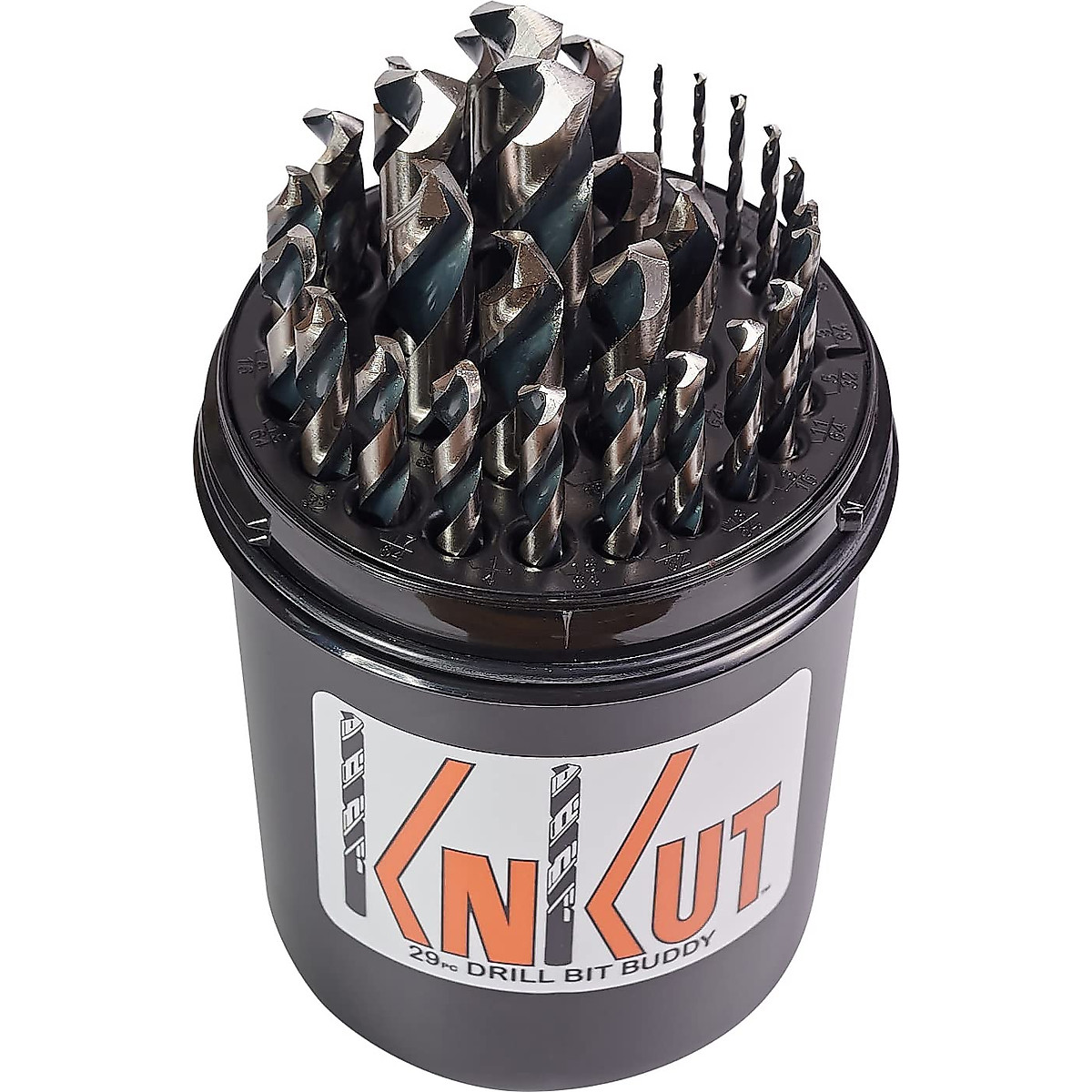 KnKut 29 Piece Drill Buddy Jobber Length Drill Bit Set with 3/8" Reduced Shank