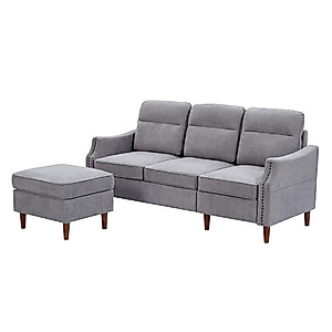 Enobala 79" Convertible Sectional Sofa Couch, 3 Seat L Shaped Sofa for Living Room, Apartment and Office