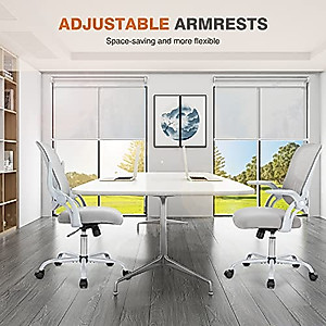 Office Chair, Desk Chair, Ergonomic Home Office Desk Chairs, Computer Chair with Flip up Armrests, Mesh Desk Chairs with Wheels, Office Desk Chair, Mid-Back Task Chair with Ergonomic Lumbar Support