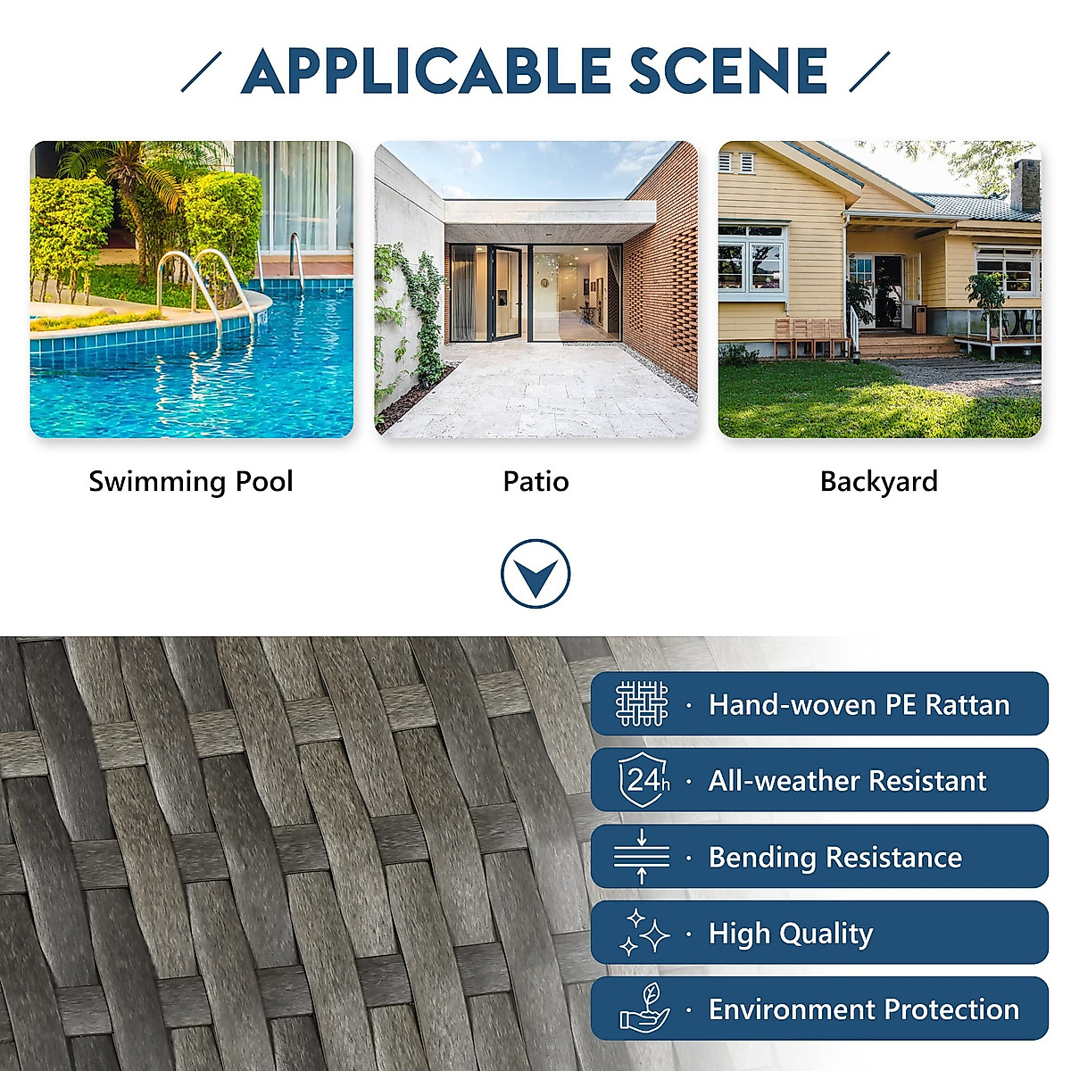 Outdoor Sunbed with Retractable Canopy, Rattan Wicker Patio Daybed with Washable Cushions and Pillows, Chaise Chair Sunbed for Garden Poolside Backyard, Gray Wicker