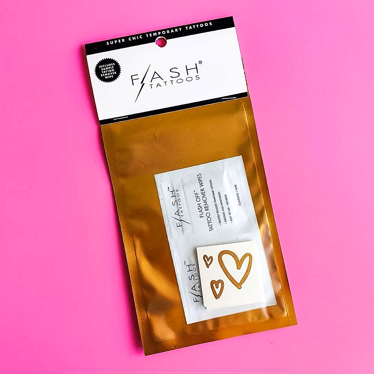 CLASSIC HEARTS set of 10 premium waterproof metallic gold foil temporary Flash Tattoos - Party Favors, Party Supplies, wedding, wedding shower, bride, bachelorette, hearts