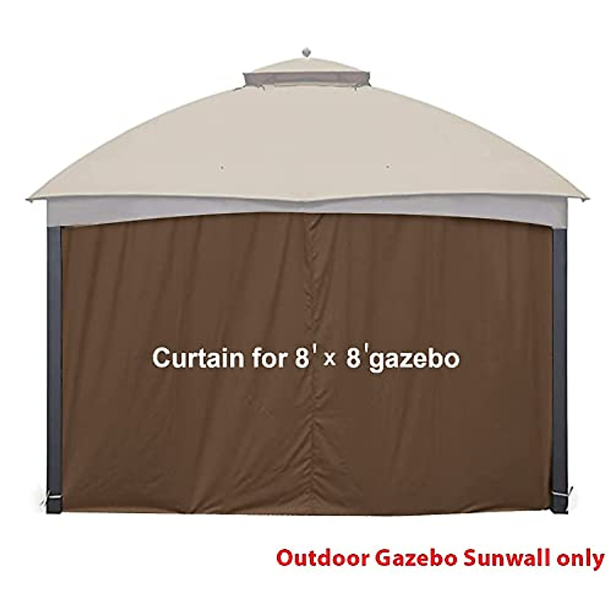 CoastShade Gazebo Replacement Curtain for 8x8 or 10x10 or 10x12 Summer Outdoor Gazebo,6.7FT Height,Only 1 Panel Sidewall,Autumn Gazebo Sidewall ，Brown