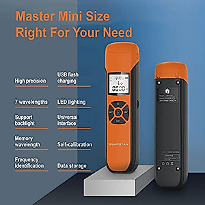 Optic Power Meter -70~+10 dBm Fiber Light Meter for Testing 7 Calibrated Wavelengths Rechargeable
