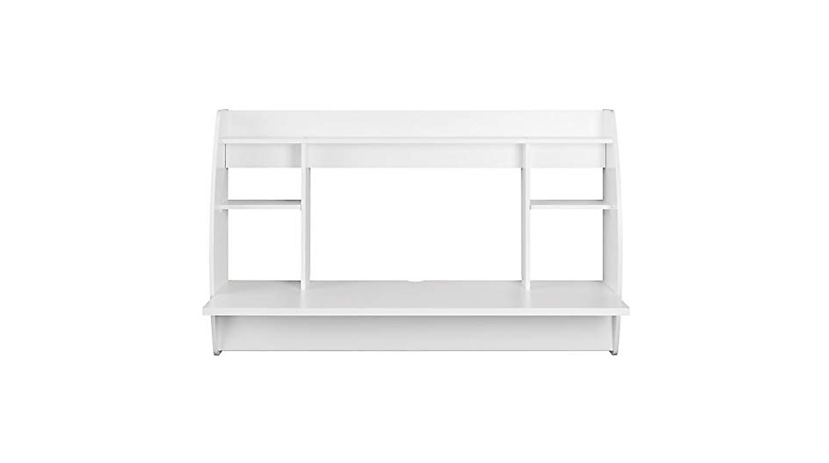 Wide Floating Desk in White - Space-Saving Home Office Solution
