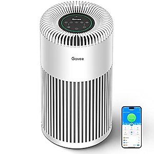 Govee Air Purifiers Pro for Home Large Room up to 1837ft² with PM2.5 Sensor, WiFi Smart Home Air Purifier Large Room, H13 True Hepa Air Purifier for Smoke, Pet Hair, Odors, 24dB Air Cleaner, Auto Mode