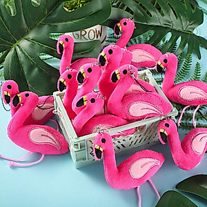 Civaner 30 Pcs Flamingo Ornament Mini Flamingo Stuffed Animal Plush Toys Gift Flamingo Keychain Decorations Pink Flamingo Keychain Set Flamingo Birthday Party Decor for Party Favor