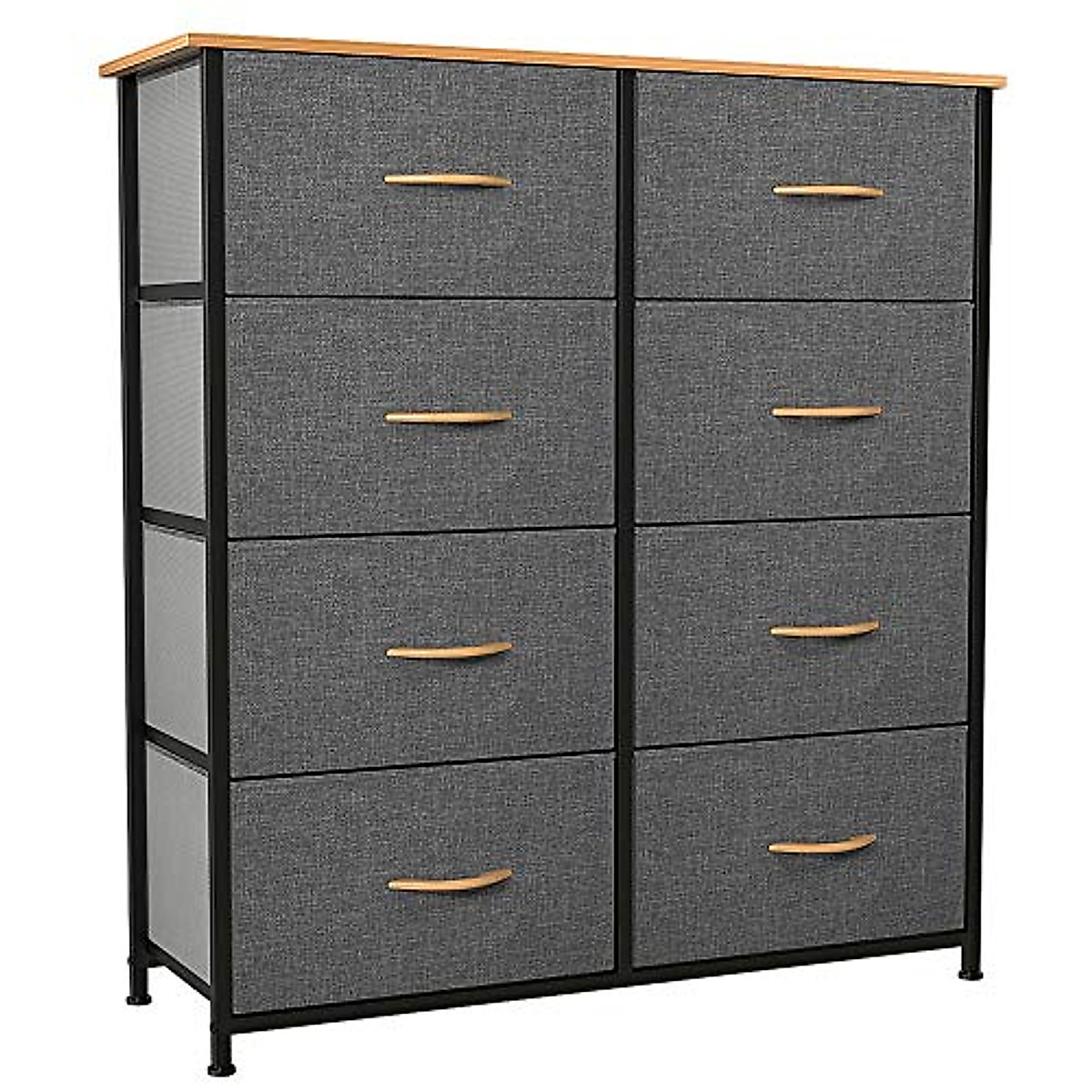 YITAHOME Storage Dresser, Grey & Dresser with 7 Drawers - Fabric Storage Tower, Organizer Unit & Nursery - Sturdy Steel Frame, Wooden Top & Easy Pull Fabric Bins