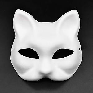 Lynkaye White Plain Masks,16 pcs DIY Unpainted Masquerade Masks Craft Mardi Gras Dance Cosplay Party Mask Costume (16 Pcs) (Style B)