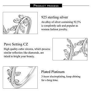 FOREVER QUEEN Olive Leaf Ring 925 Sterling Silver Adjustable Open Band Ring Fashion Rings for Women Wedding Engagement Anniversary Valentine's Day