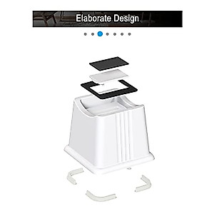 ZTON Bed Furniture Risers Elevation in Height 3" Heavy Duty Risers for Both Posts and Wheels of Furniture Sofa Bed Couch Chair Table,Support up to 2000 lbs.(4 Pack,White)¡­