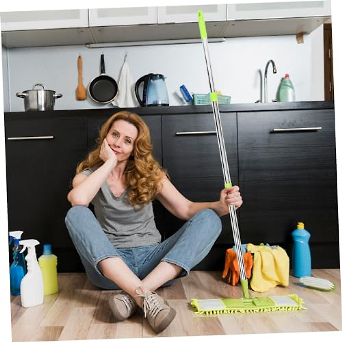 Healeved 2 Sets Mop Stick Transport Mop Pole Mop Handle Replacement Window Squeegee Commercial Broom Replace Handle Broom Holder Palo Rod para Broom Pole Mop Replace Handle Stainless Steel