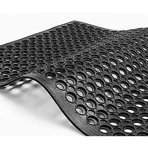 tonchean Rubber Drainage Floor Mat 83x35in Commercial Anti-Fatigue Rubber Floor Mats with Holes Restaurant Bar Floor Mat Heavy Duty Drainage Mat for Restaurant Kitchen Bar Garden Outdoor Wet Area