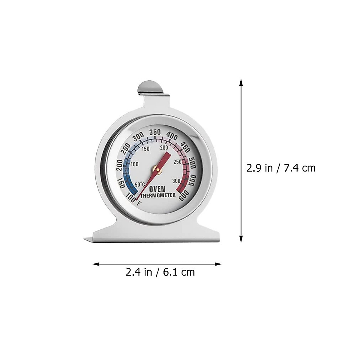 YARDWE 2pcs Oven Thermometer Kitchen Temperature Indicator Cooking Temperature Gauge BBQ Oven Temperature Teller Grill Monitor Dial Oven Temperature Gauge Stainless Steel Metal Pointer