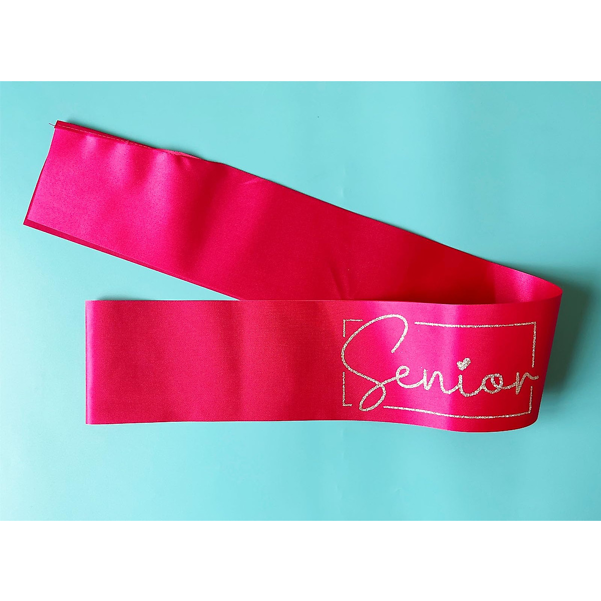 Senior Sash 2025, 8 Pack Silver Glitter Hot Pink Satin Finally Graduated Senior Cheerleader Sashes for Class of 2025 Graduation Party Supplies