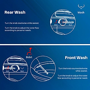 Toilet Bidet Seat Elongated, Non-Electric Bidet Seat, Swash Seat with Adjustable Water and Dual Nozzle System for Bathroom, Easy Installation, White Bidet Attachment