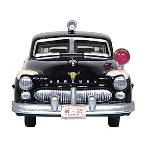 1949 Mercury Monarch Police Black and White Florida Highway Patrol 1/87 (HO) Scale Diecast Model Car by Oxford Diecast 87ME49010
