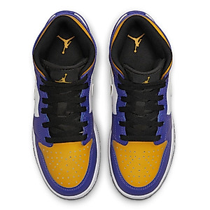 Nike Jordan Big Kid's 1 Mid Dark Concord/Taxi-White-Black (DQ8423 517) - 4