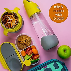 b.box 20oz Tritan Straw Bottle | Large, Modern Water Bottle with Flip Straw for Kids | Spill Proof, BPA Free (Emerald Forest, 20 oz)