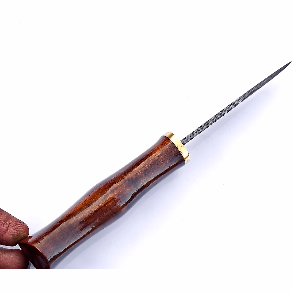 GLORIUS CRAFT Handmade Damascus Hunting Knife with Leather Sheath - Ideal for Skinning, Camping, Outdoor -Fixed Blade Bushcraft Knife with Walnut Wood Handle - Predator Hunter,