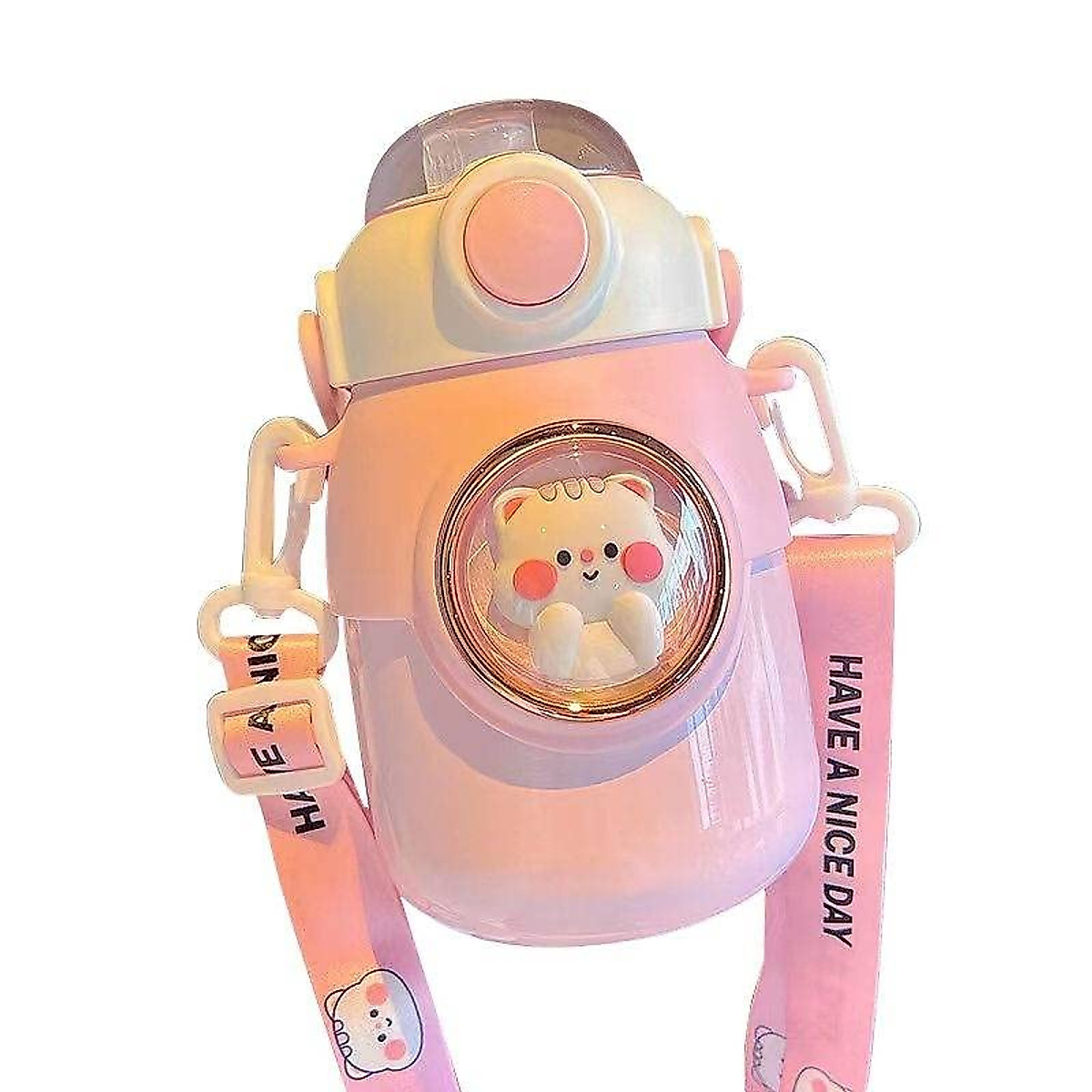 Stainless Steel Water Bottles for School BPA Free Insulated Water Bottle with Straw And Lid (Pink)