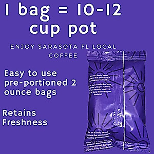 Sarasota Coffee & Tea Co. Signature Dark European 1.5 oz Coffee Packets, Gourmet Colombian Bulk Coffee, Office Coffee, 12 Cup Coffee Packs, Medium Roast, Single Pot Bags For Drip Coffee Makers, 42 Count