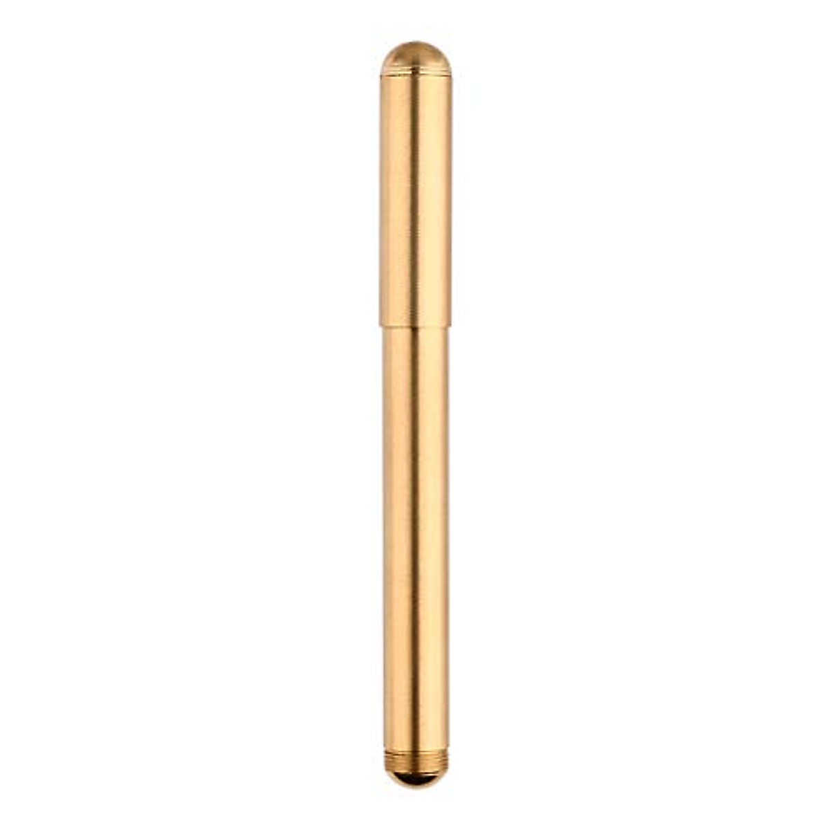 Lanxivi Brass Fountain Pen EF Bent Nib 0.7mm,Travel Pocket Fude Pen, Unique Style Bullet Shape with Metal Box