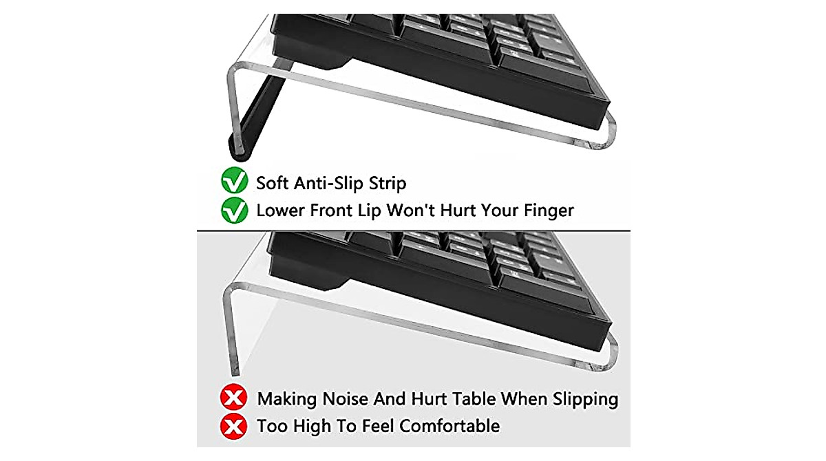 Egchi Acrylic Keyboard Stand for Ergonomic Typing | Clear & Stable