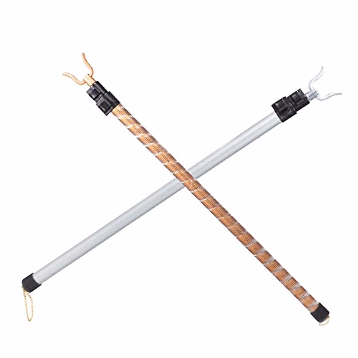 Artibetter Hooks Paper Holder 6pcs Hanger Adjustable for Outdoor Ceiling As Garment Indoor Metal Reach Heavy with Lightweight Extended Gold Dressing Coat Pole Shelf Clothesline Drying Toilet