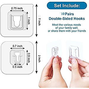 wjq&linyuzi 10pcs Double-Sided Adhesive Kitchen Wall Hook Hanger Strong Transparent Wall Storage Sucker for Kitchen Bathroom Hooks, Clear