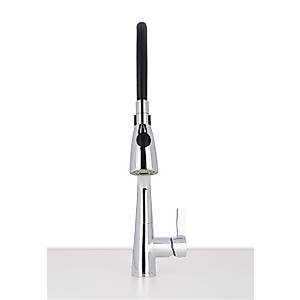 Ancona AN-4107 Palermo Pull Down Bar Kitchen Faucet in Polished Chrome and Black