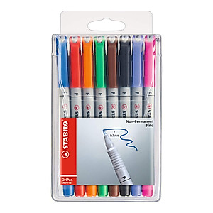 OHP Pen - STABILO OHP Pen Soluble - Fine - Wallet of 8 - Assorted colors