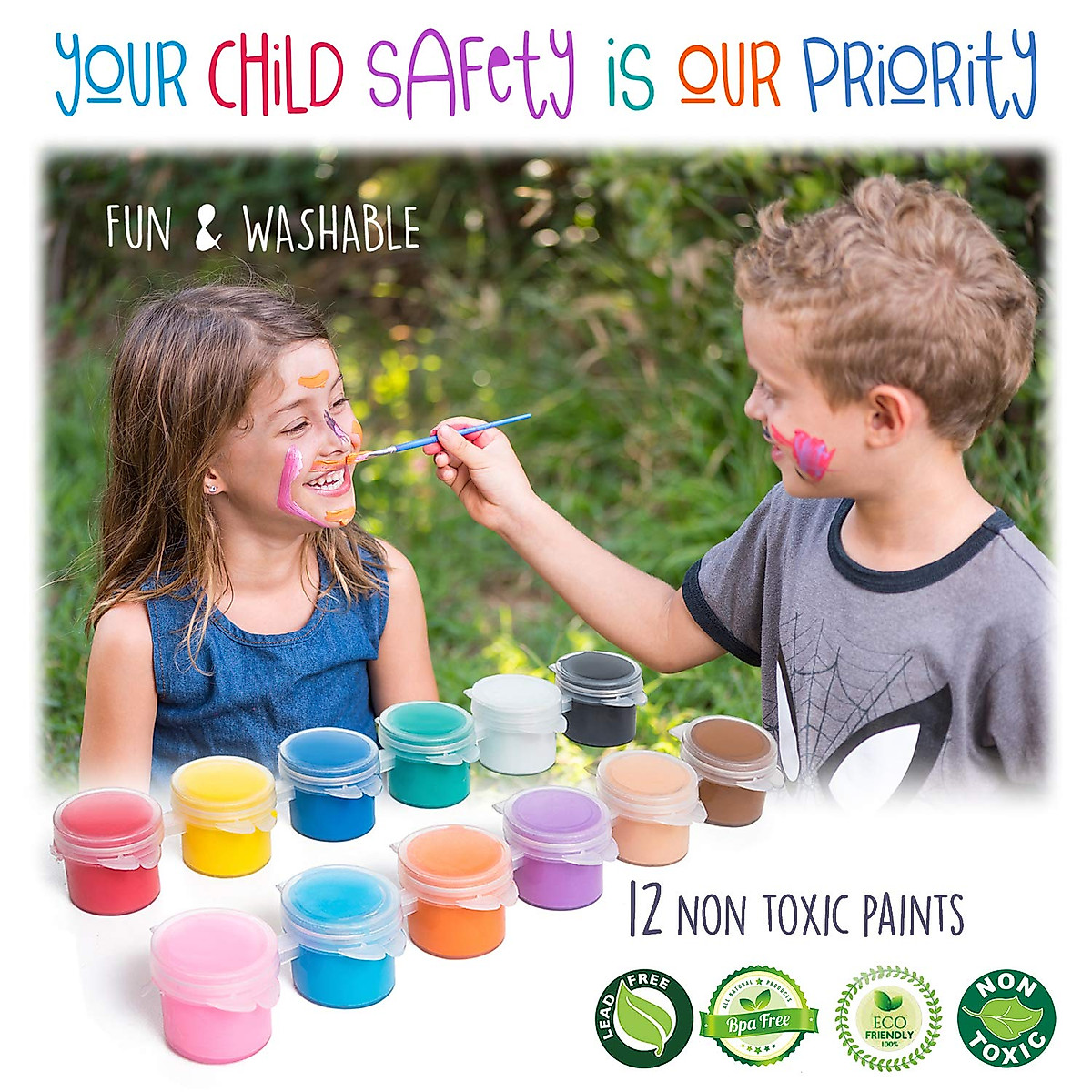 Kipipol Rock Painting Kit for Kids - DIY Arts and Crafts kit for Girls, Boys Ages 3, 4, 5, 6-12 - Kid Rock Art w/10 Rocks for Painting, 12 Acrylic Paints, 2 Brushes, 15 Googly Eyes, 2 Transfer Sheets