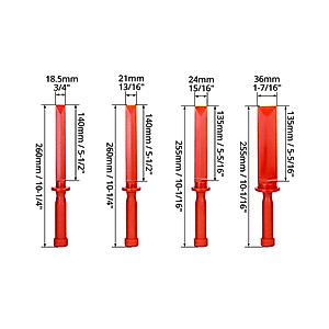 QWORK Plastic Chisel Scraper Set, 3/4", 7/8", 1", 1-1/2" Chemical Resistant Scraper Tool, No-marring Plastic Razor Scraper Remover Tool, Plastic Chisel Set for Removes Debris, Adhesives, Film, Paint