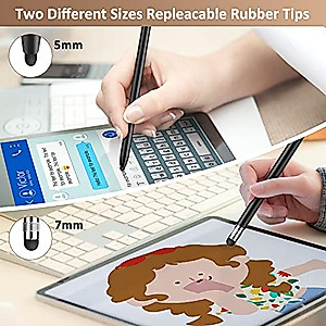 StylusHome Stylus Pens for Touch Screens (2 Pcs), Sensitivity & Precision Stylus, 2 in 1 Capacitive Stylus with 6 Extra Tips for iPad iPhone Tablets Samsung Galaxy All Universal Touchscreen Devices
