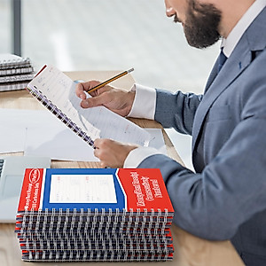 Crtiin 10 Books Money and Rent Receipt Book 3 Part Carbonless Receipt Book Spiral Bound Cover Receipt Log Book with Carbonless Copies 100 Sets Per Book 4 Receipts Per Page (5-1/4" x 11")