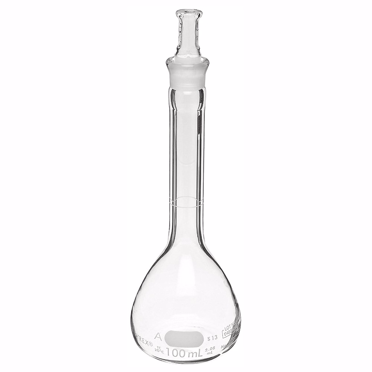 Corning Pyrex® #5640-200,200mL Class A Volumetric Flasks with Pyrex® Glass Standard Taper Stopper (Single)