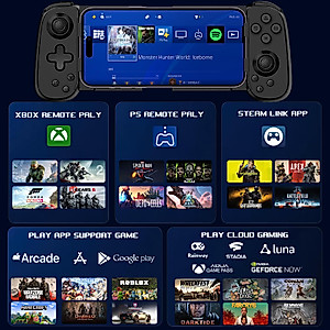 arVin Mobile Gaming Controller for iPhone 16/15/14/iPad/Android Phone/Tablet/Switch, PS Remote Player Gamepad for PS5/PS4/Xbox/PC, Wireless Joystick Play Cloud Gaming, Arcade Mfi Games, CODM, Roblox