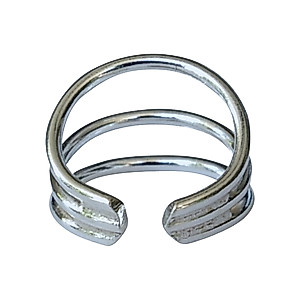 Handmade Single Triple Band Adjustable Ear Cuff, 925 Sterling Silver Clip On Non Piercing Huggie Earrings for Women, Small 3 Row Dainty Ear Wrap Faux Ear Cartilage Clips Jewelry, By MiYa Jewelry