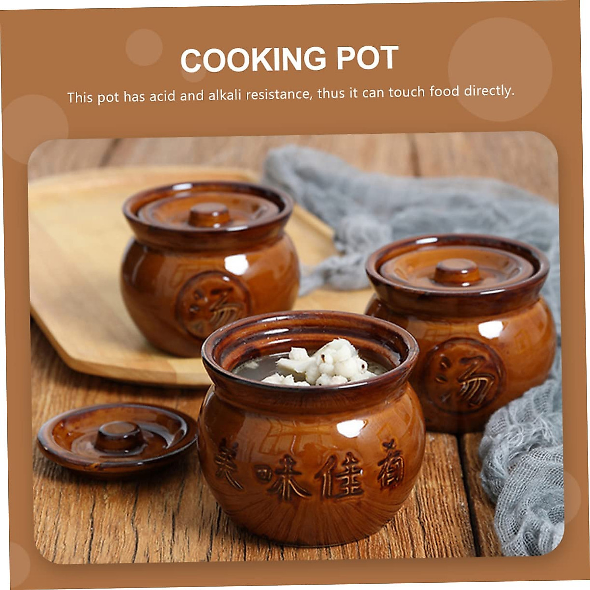 2pcs Soup Cup Household Soup Pot Ceramic Soup Pot Home Soup Pot Soup Pot with Lid Stewing Crock Soup Stew Pot Ceramic Stockpot Cooking Pot Soup Ceramic Pot Soup Maker Stock Pot